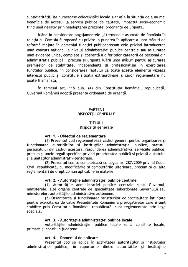 Codul Administrativ al României | PDF