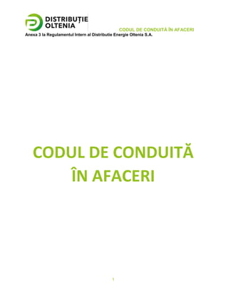 Codul de conduita in afaceri - Distributie Oltenia | PDF
