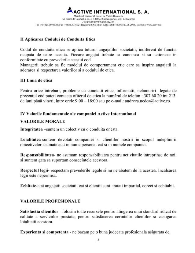 Codul de etica | PDF