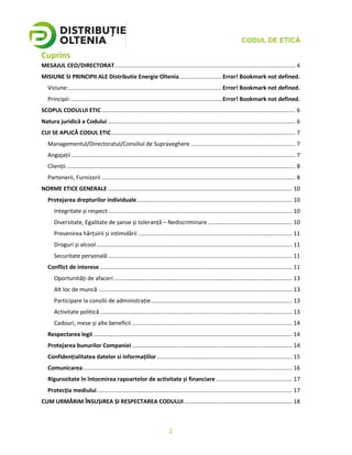 Codul de etica al Distributie Oltenia | PDF