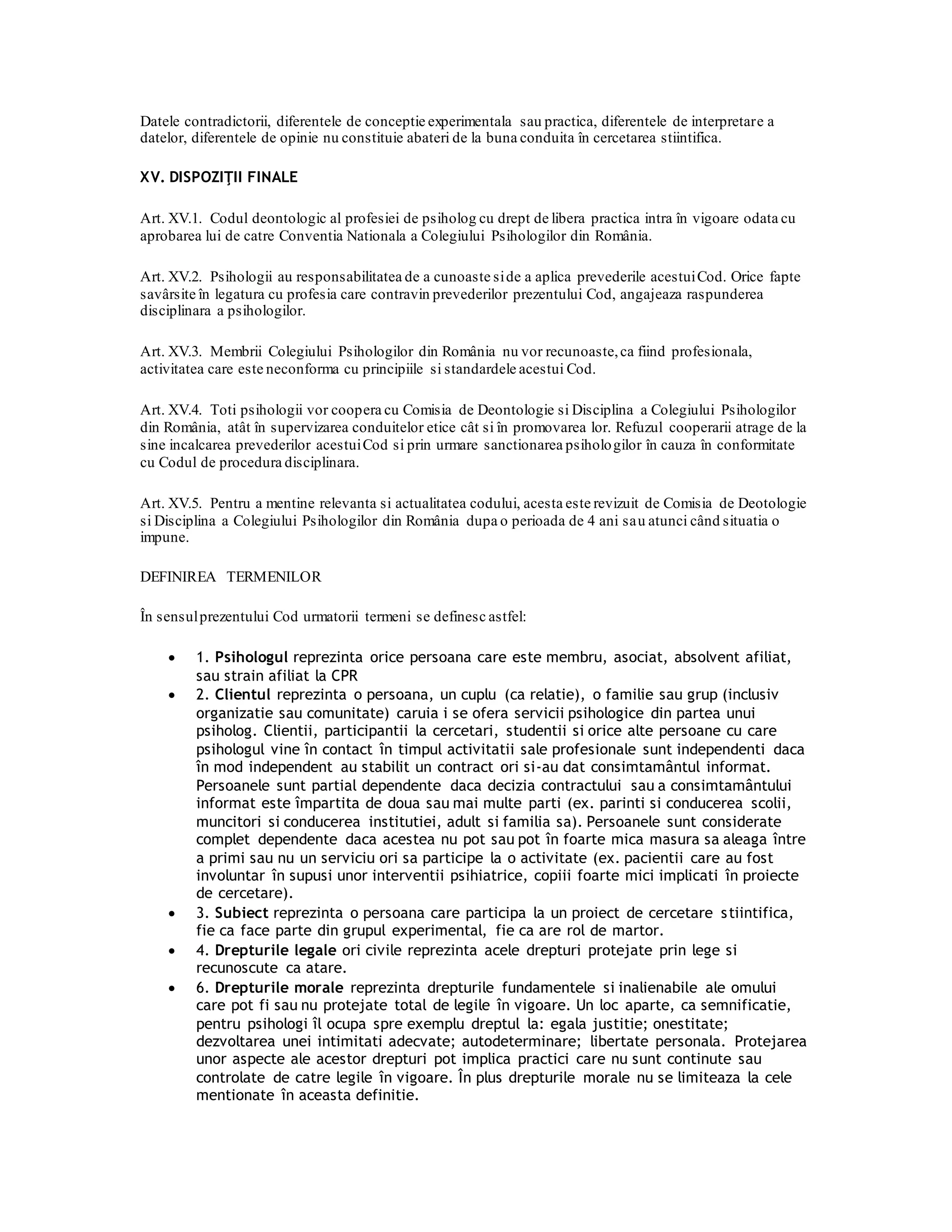 CODUL DEONTOLOGIC AL PROFESIEI DE PSIHOLOG.doc