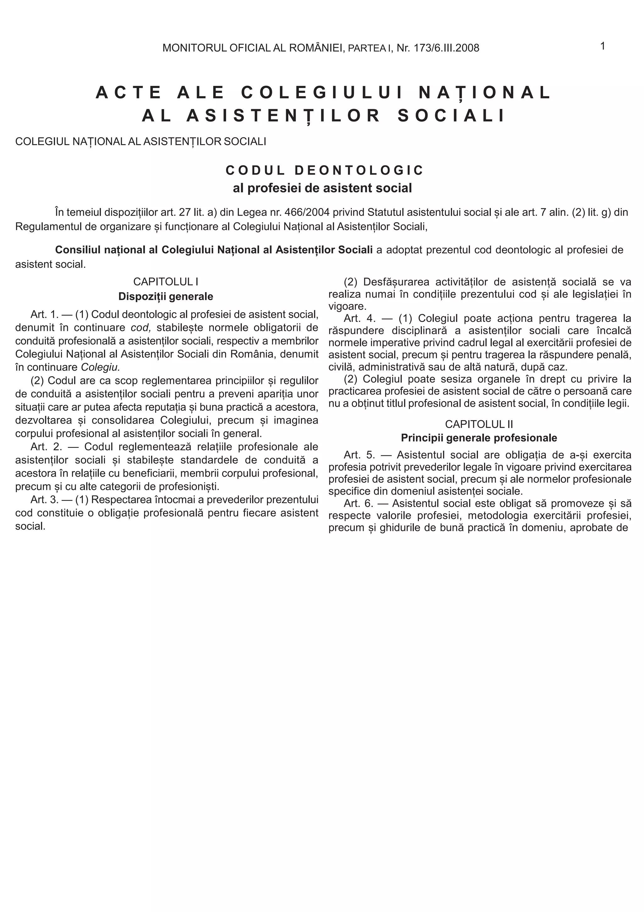 Codul deontologic asistenti sociali | PDF