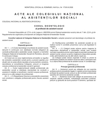 Codul deontologic asistenti sociali | PDF
