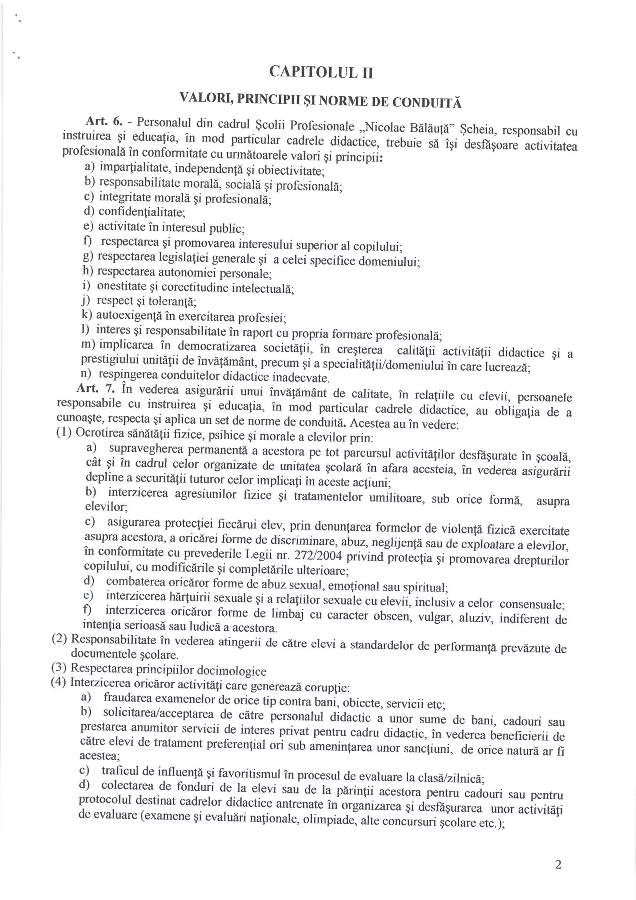 Codul etic al cadrului didactic | PDF