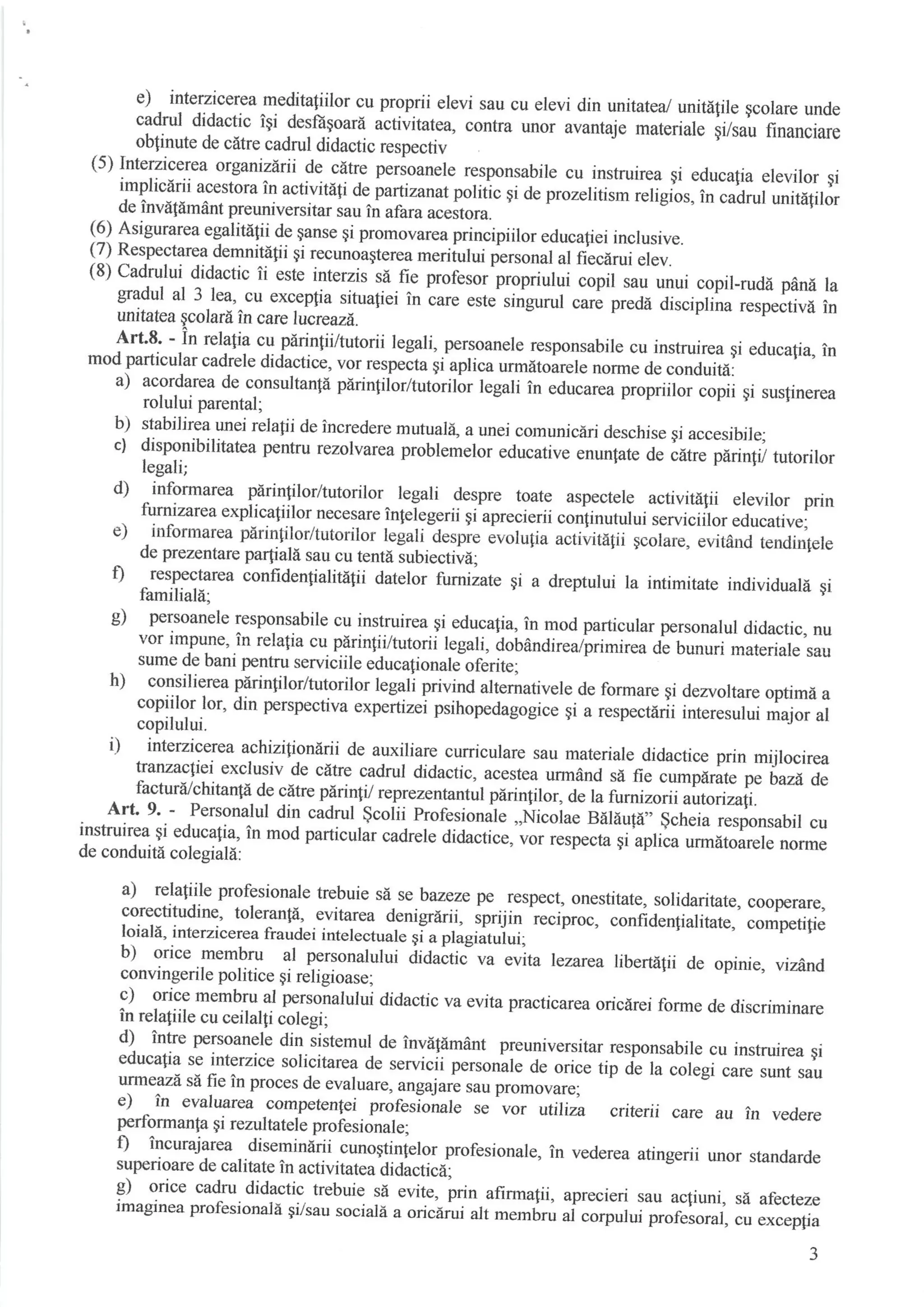 Codul etic al cadrului didactic | PDF