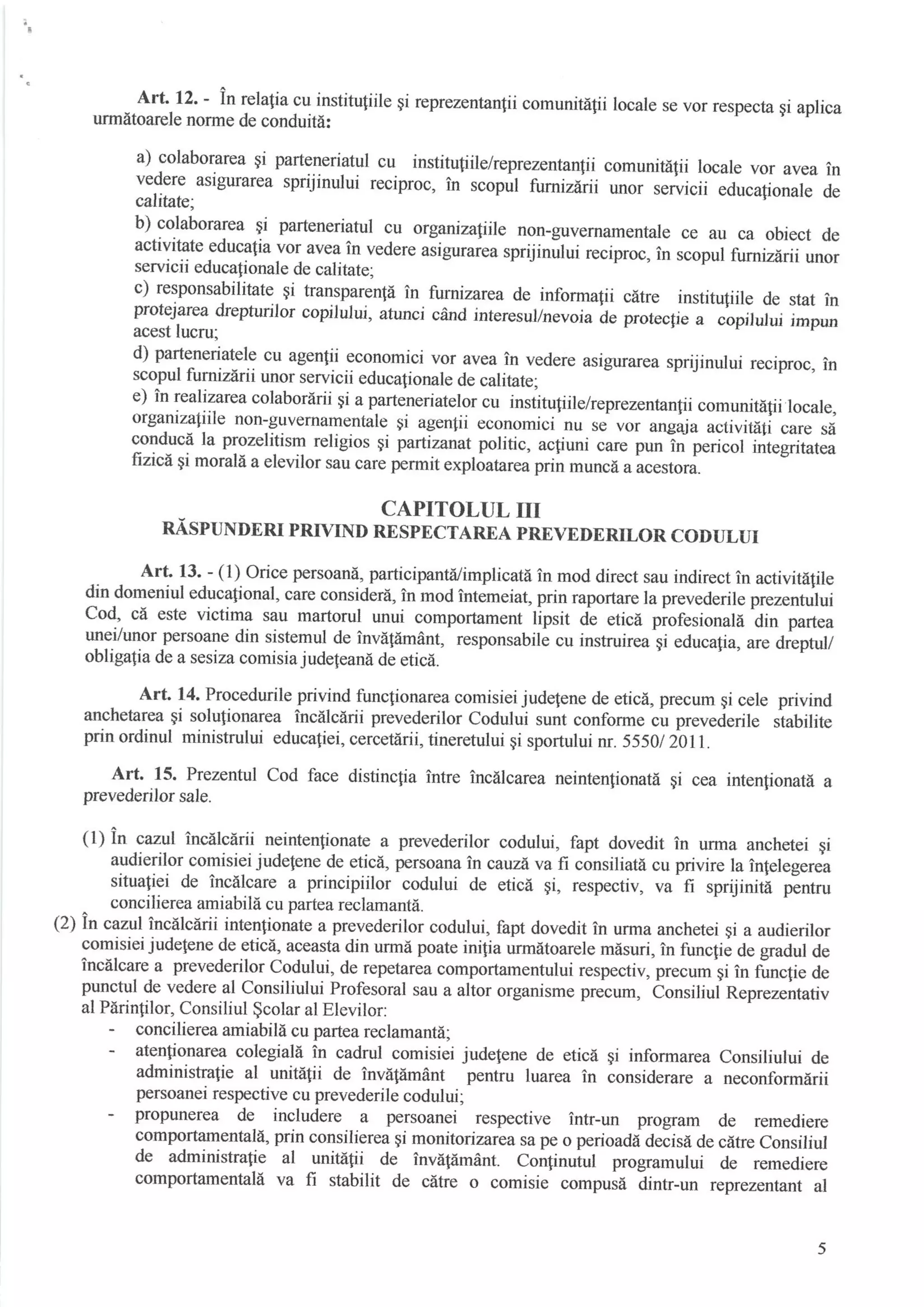 Codul etic al cadrului didactic | PDF