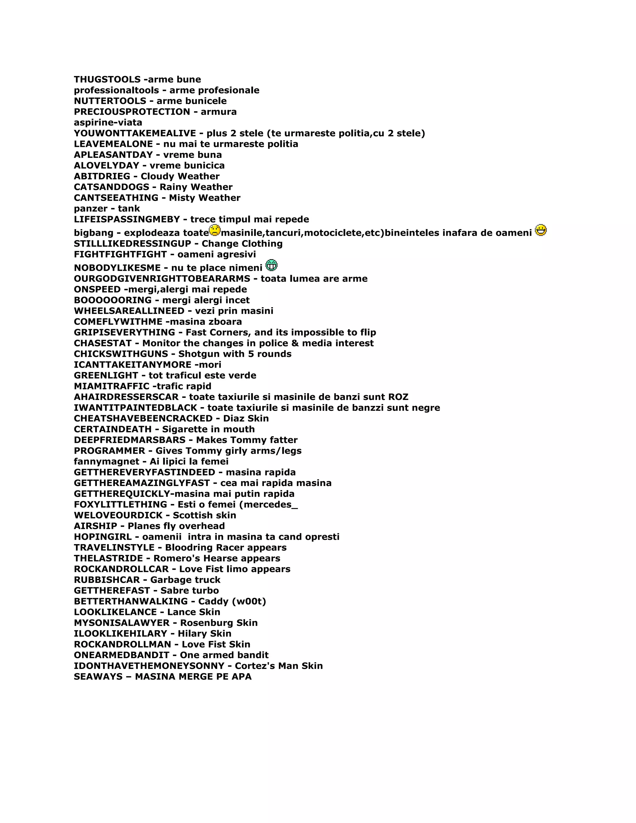 Coduri gta vice city | DOC