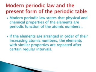 CLASSIFICATION OF ELEMENTS AND PERIODICITY IN PROPERTIES | PPTX