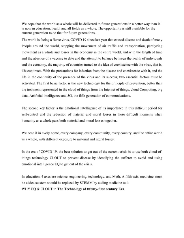 Leadership in The COE Technology of twenty-first century Beyond covid ...