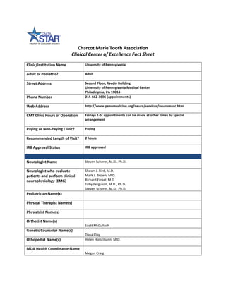 CMT Centers Of Excellence | PDF