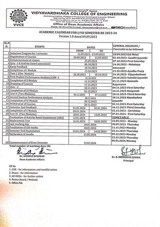 COE - I & VII Sem 2023-24 odd sem.pghhdf | PDF