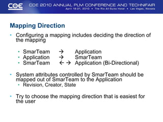 COE2010 Razorleaf SmarTeam Attribute Mappings for Word and Excel | PPT