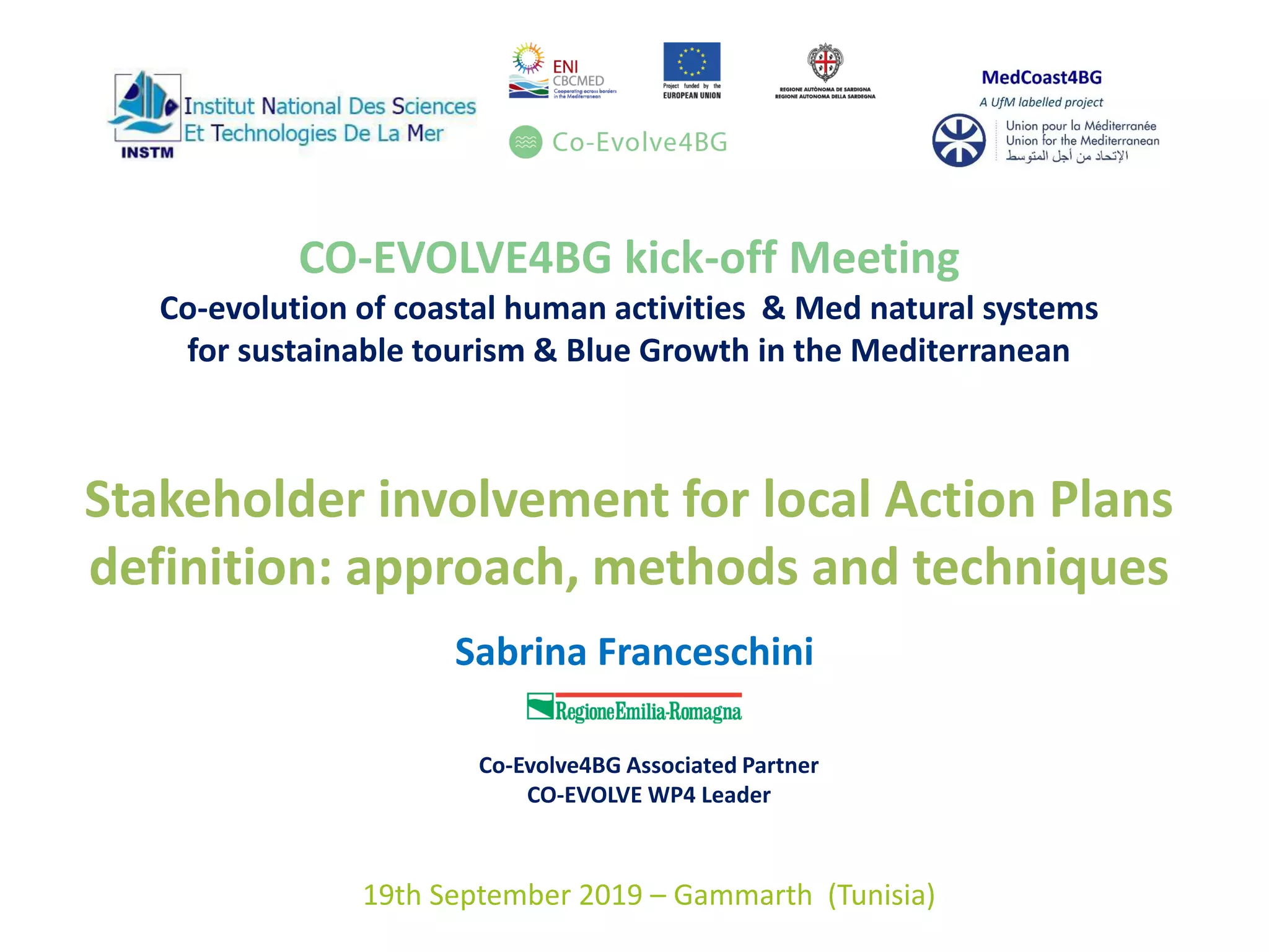 Stakeholder involvement for local Action Plans definition: approach ...