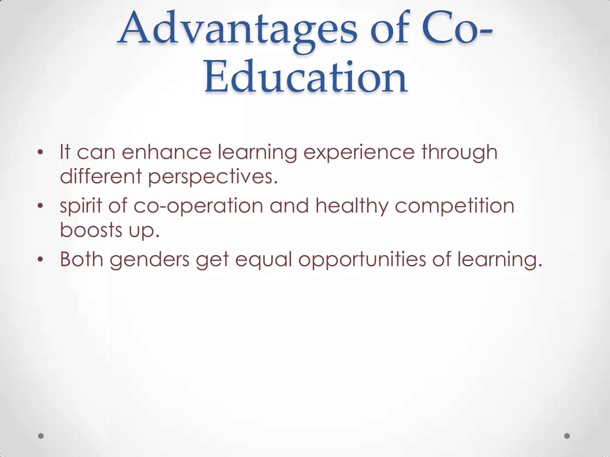Coeducation 110525142225-phpapp02 | PPTX