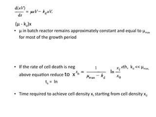 Calculating coefficient kinetics in bioprocessing | PPTX