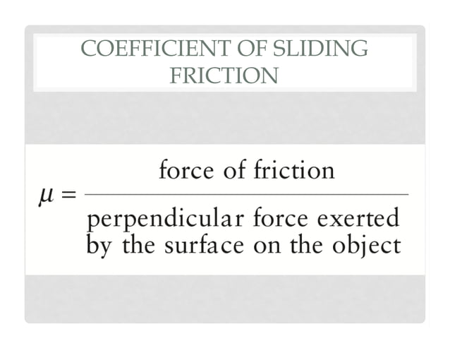 Coefficient of Friction | PDF