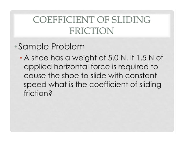 Coefficient of Friction | PDF