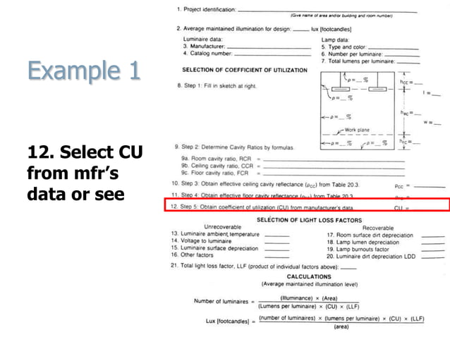 Coefficient Of Utilization Cu Pptx Interior Decorating Home And Garden