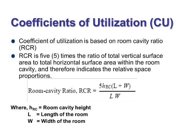 Coefficient Of Utilization Cu