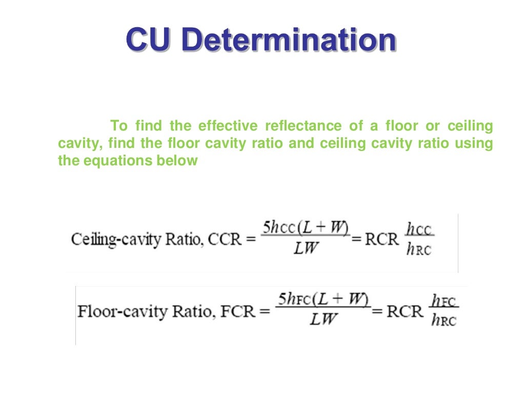 Coefficient Of Utilization Cu