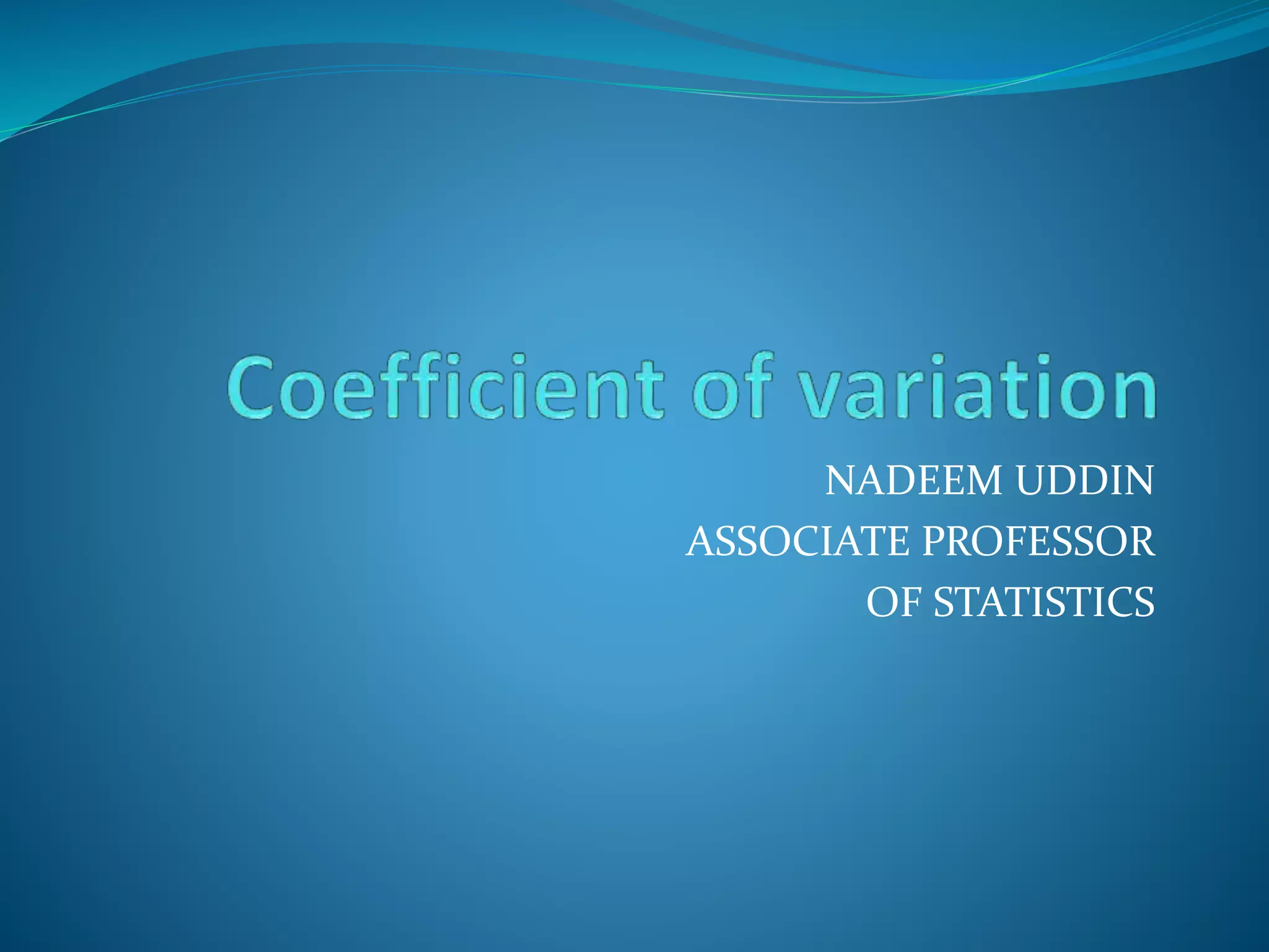 Coefficient Of Variation Ppt