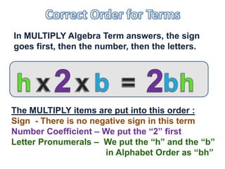 Algebra Coefficients Pronumerals | PPTX
