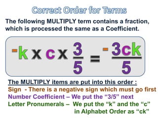 Algebra Coefficients Pronumerals | PPTX