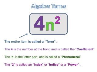 Algebra Coefficients Pronumerals | PPTX