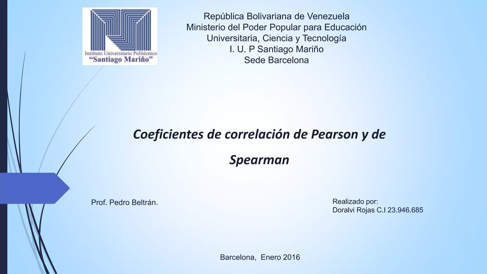 Coeficiente de correlacion de pearson y spearman | PPT