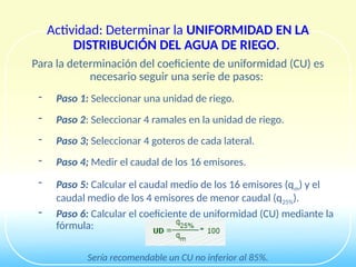 Coeficiente de uniformidad SAR. Cálculopptx | PPTX