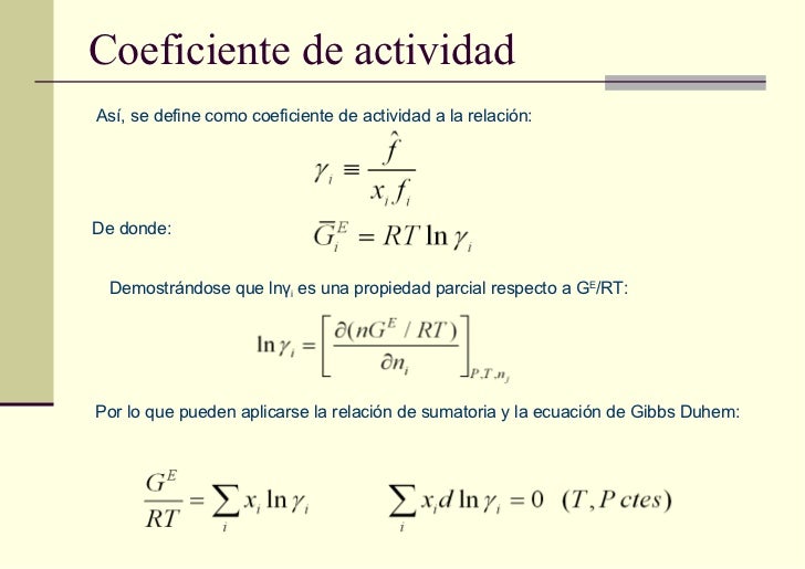 Coeficientes de actividad