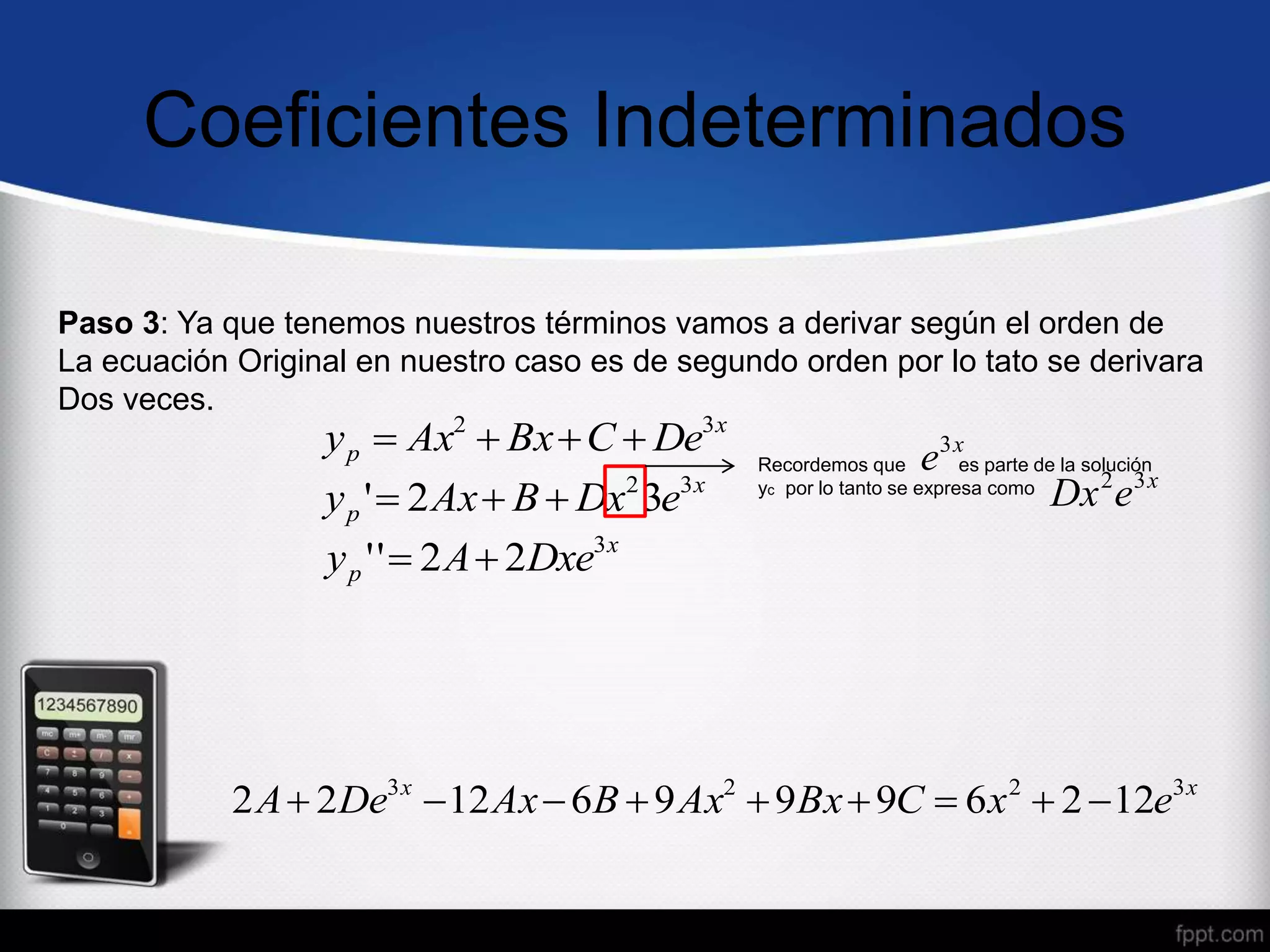 Coeficientes indeterminados | PPT