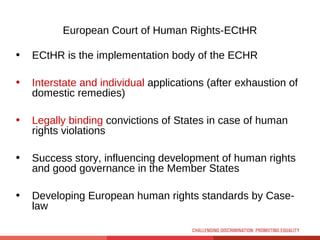 Human Rights Protection System in the Council of Europe - ERRC | PPT