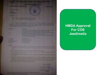 center of excellence jeedimetla - developmental works | PPTX