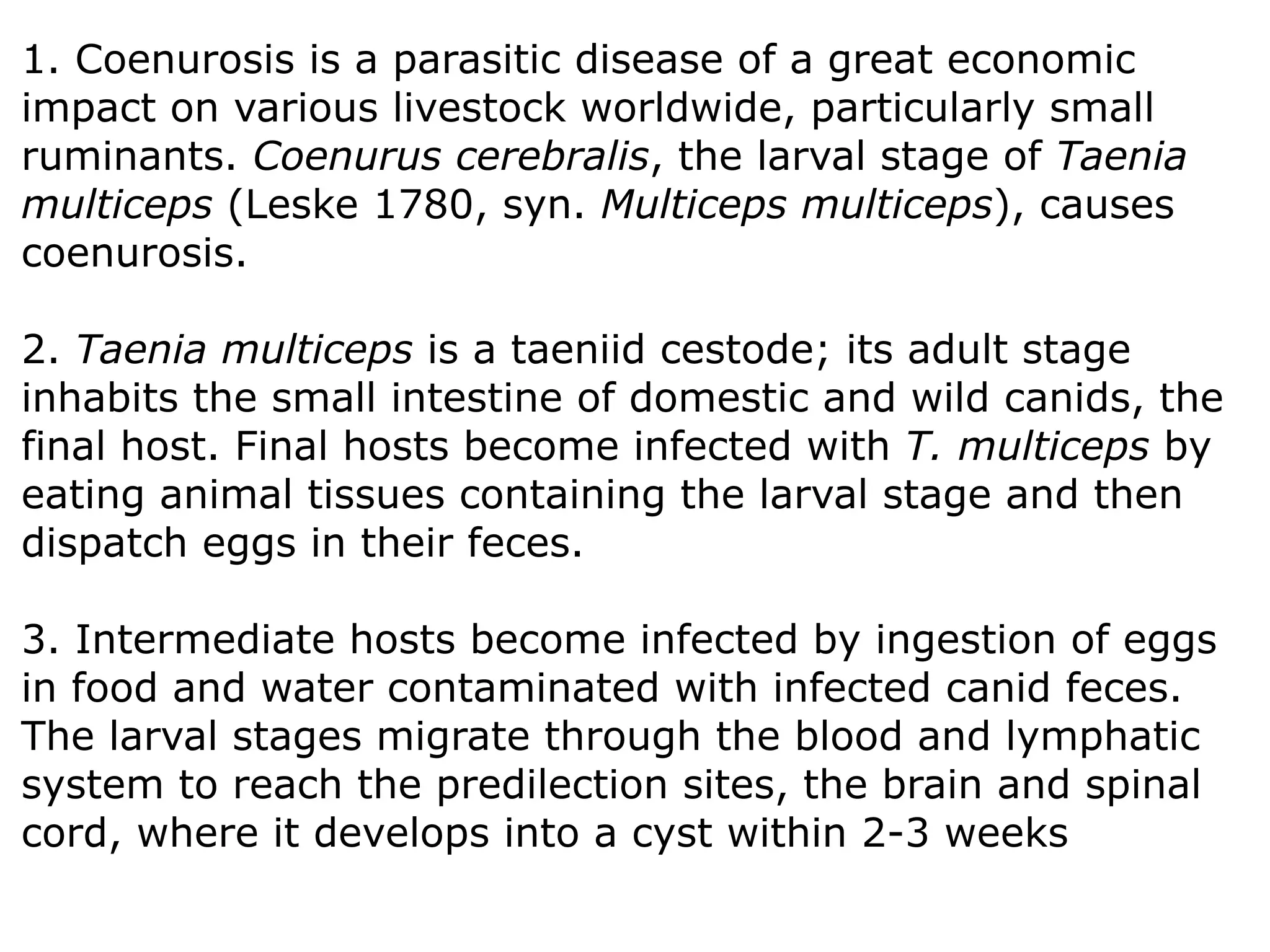 Coenurus cerebralis | PDF