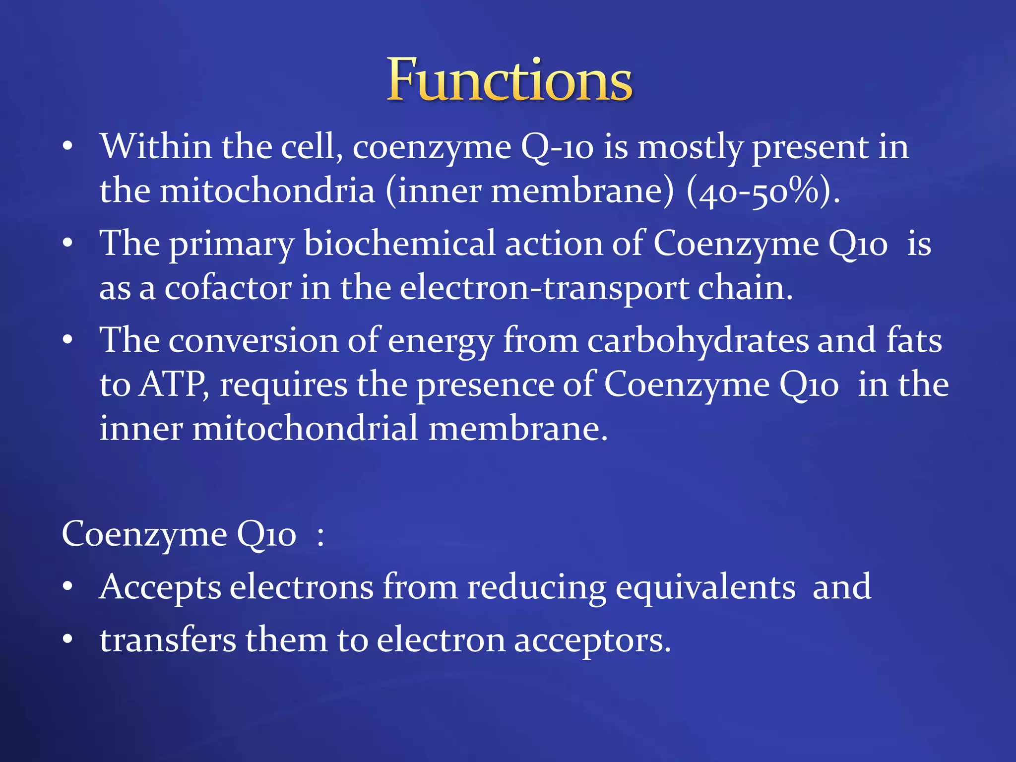 Coenzyme Q10 - Ubiquinone | PPTX