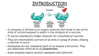 Coenzymes and their functions | PPTX