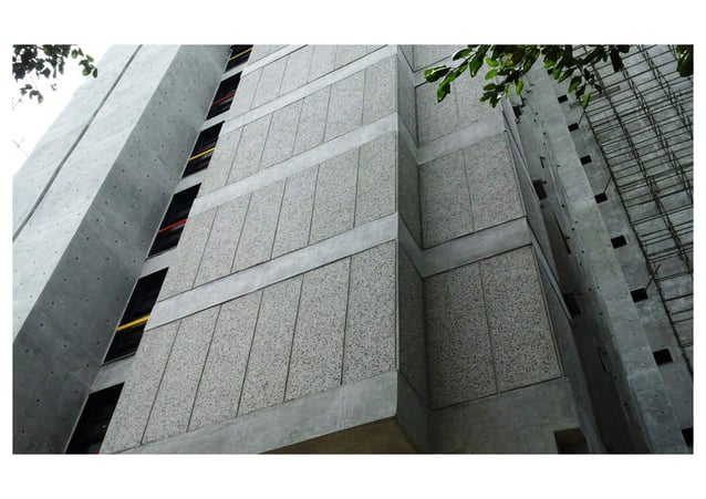 Exposed Aggregate Plaster, Grit Wash Plaster at COEP Hostel Building ...