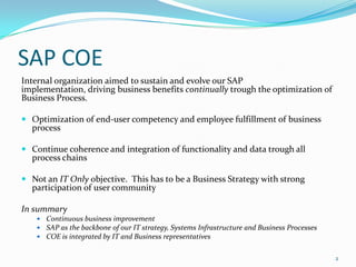 Building a SAP COE. From Weeding to Marriage | PPTX