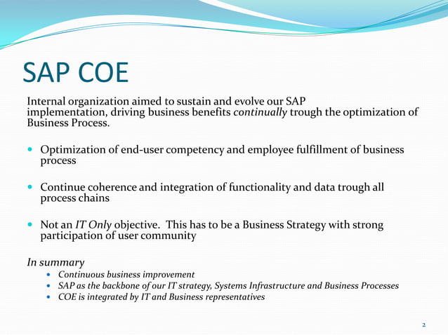 Building a SAP COE. From Weeding to Marriage | PPTX