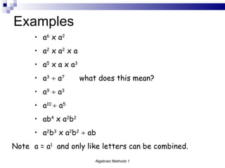 Algebraic Methods 1