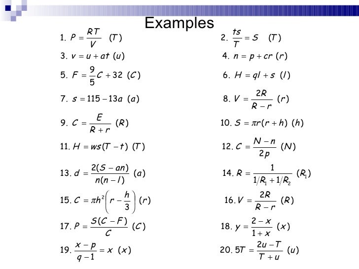 Algebraic Methods 1