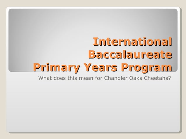 IB Parent Information | PPT