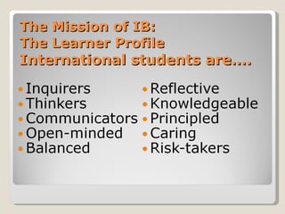 IB Parent Information | PPT