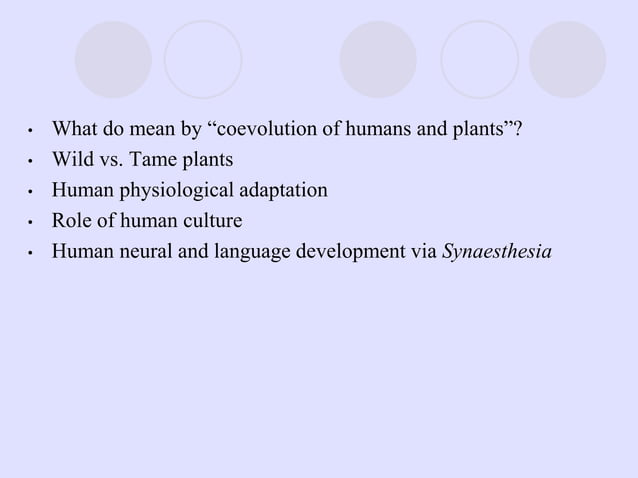 Coevolution of humans and plants | PPT