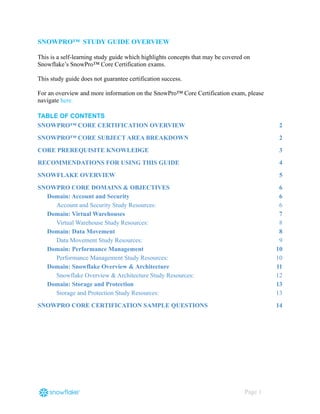 SnowProCore StudyGuide | PDF