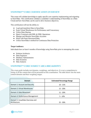 SnowProCore StudyGuide | PDF