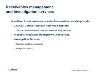 Coface: Trade Credit Insurance, Receivables Management, Credit ...