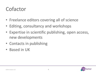 Cofactor launch presentation | PPTX | Publishing Industry | Industries