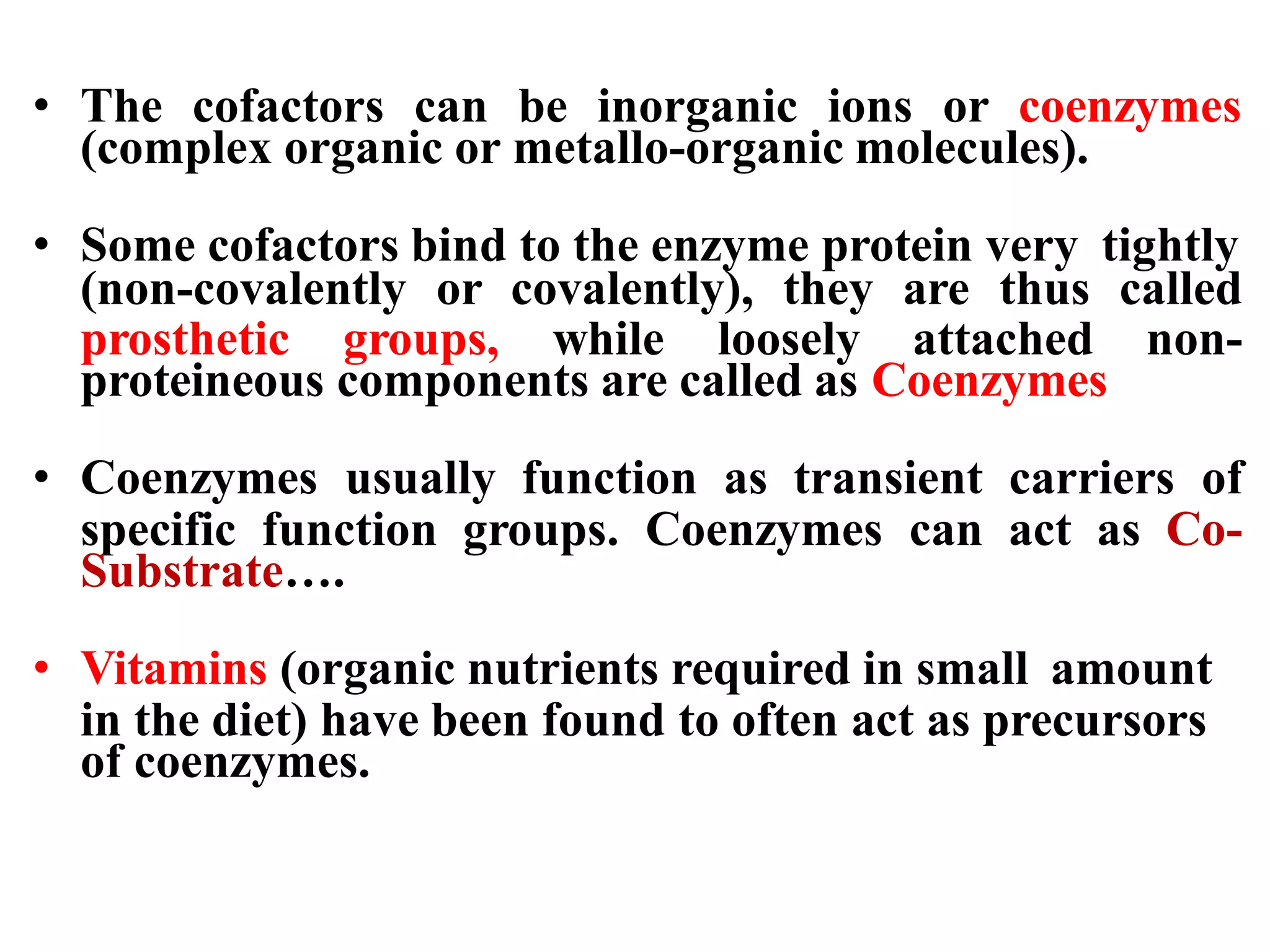 Enzyme cofactors | PPT